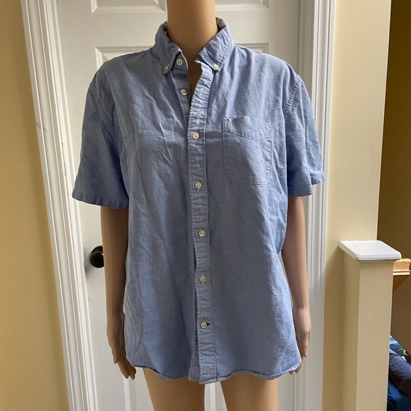 GAP | Shirts | Gap Short Sleeve Blue Button Up Size Large | Poshmark